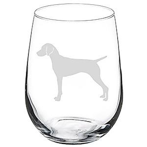 Wine Glass Goblet Vizsla (17 oz Stemless)