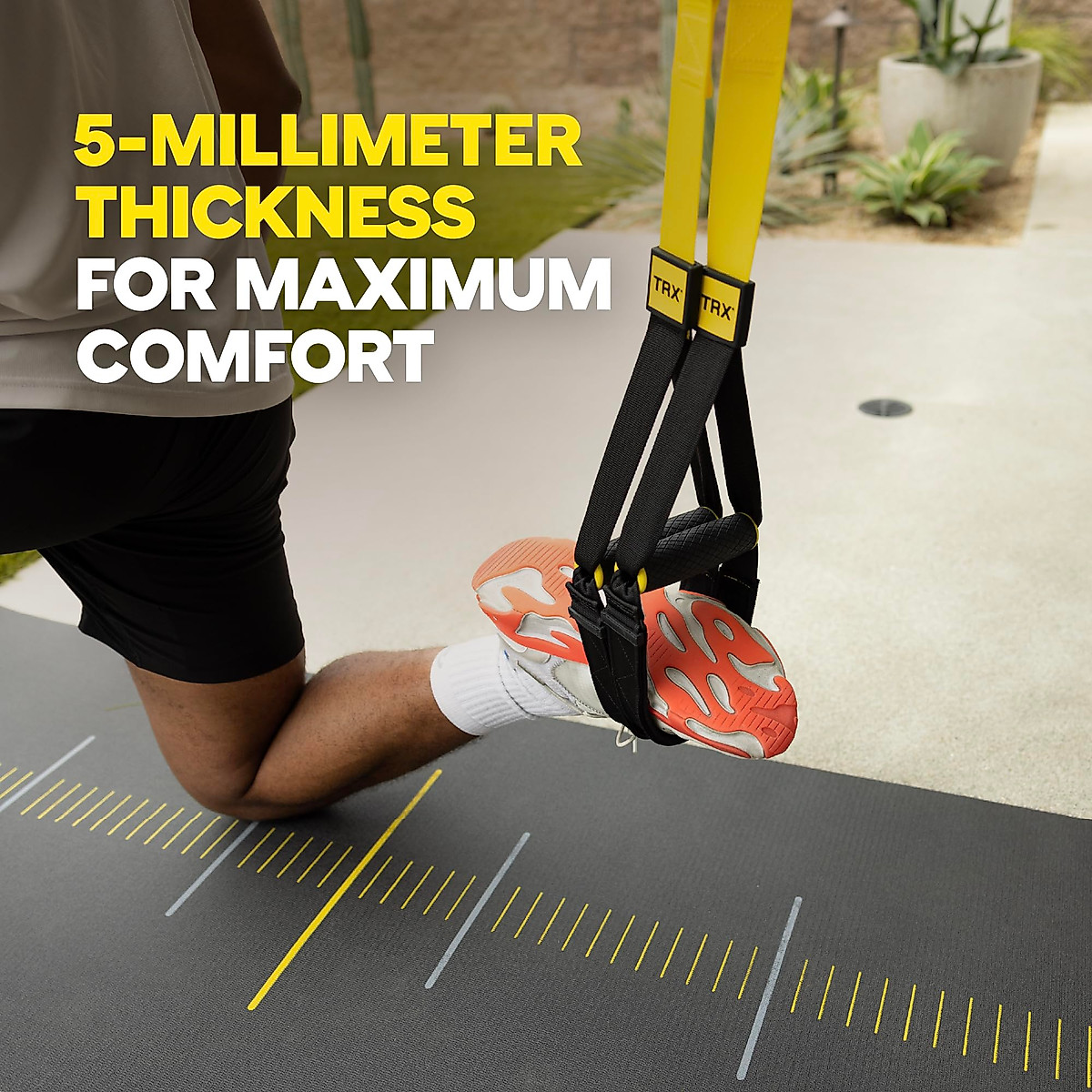 TRX Training Suspension-Training Mat, Nonslip Workout Mat, Gym Mat for Home Gym, Thick Exercise Mat for Training, Black, 72" x 24"