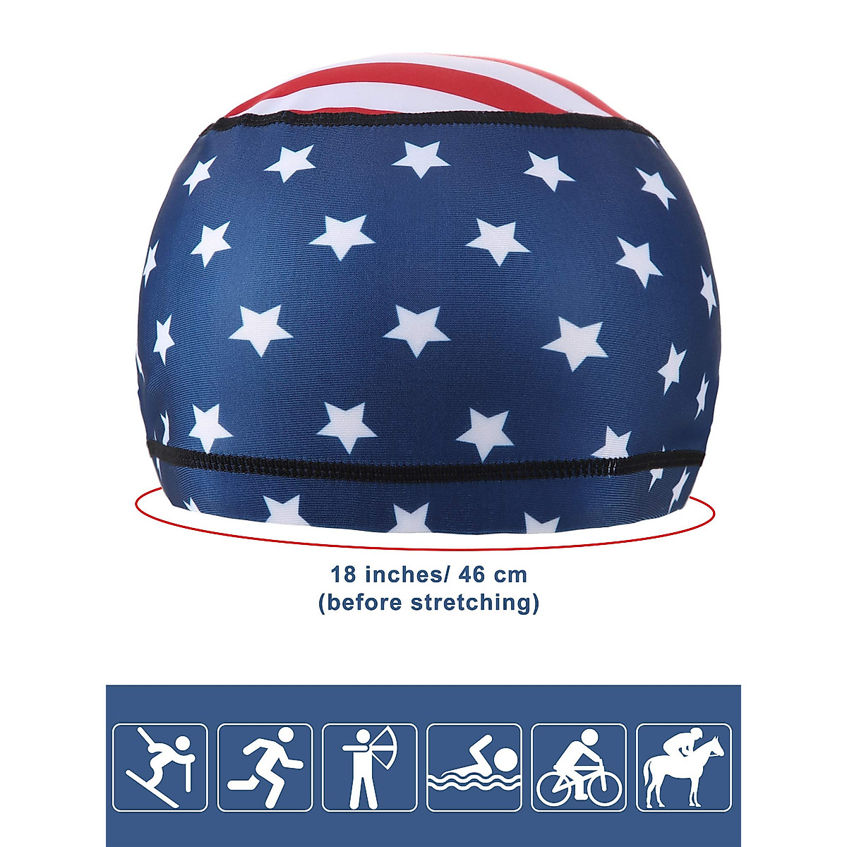 Geyoga 4 Pieces Cooling Skull Cap Sweat Wicking Helmet Liner Running Beanie Cycling Cap Liner for Men Women (Classic Style) Multicoloured