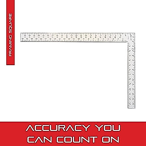 Starrett FS-24 Steel Professional Framing Square, 24 Inch x 16 Inch Length