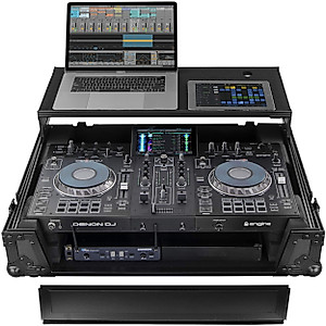 Odyssey Cases Denon Prime 2 Glide StyleTM Black Flight Case with 1U Rack Space.