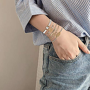 YADOCA 20 Pcs Layered Bracelet Set for Women Multiple Stackable Wrap Bangle Turtle Pineapple Arrow Feather Lotus Assorted Beaded Bracelets Adjustable Jewelry