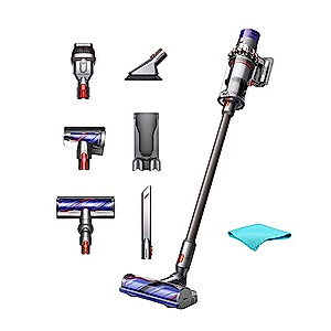 Dyson Cyclone V10 Animal Cordless Stick Vacuum Cleaner | Iron, Whole Machine Filtration, Wall Mounted, Rechargeable Battery, Up to 60 Min Runtime, 2-Year Warranty, with 5AVE Microfiber Cloth