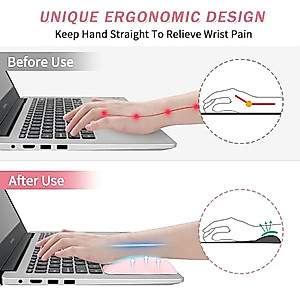 VAGAU Wrist Rests for Laptop, Laptop Wrist Support for Keyboard and Mouse, Ergonomic Memory Foam Wrist Pads for Laptop, Office, Computer, Comfortable Typing Wrist Pain & Carpal Tunnel Relief（Pink）