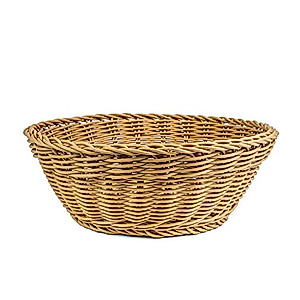 KOVOT Poly-Wicker Round Basket - 10.5"D x 4"H Woven Polypropylene (1)