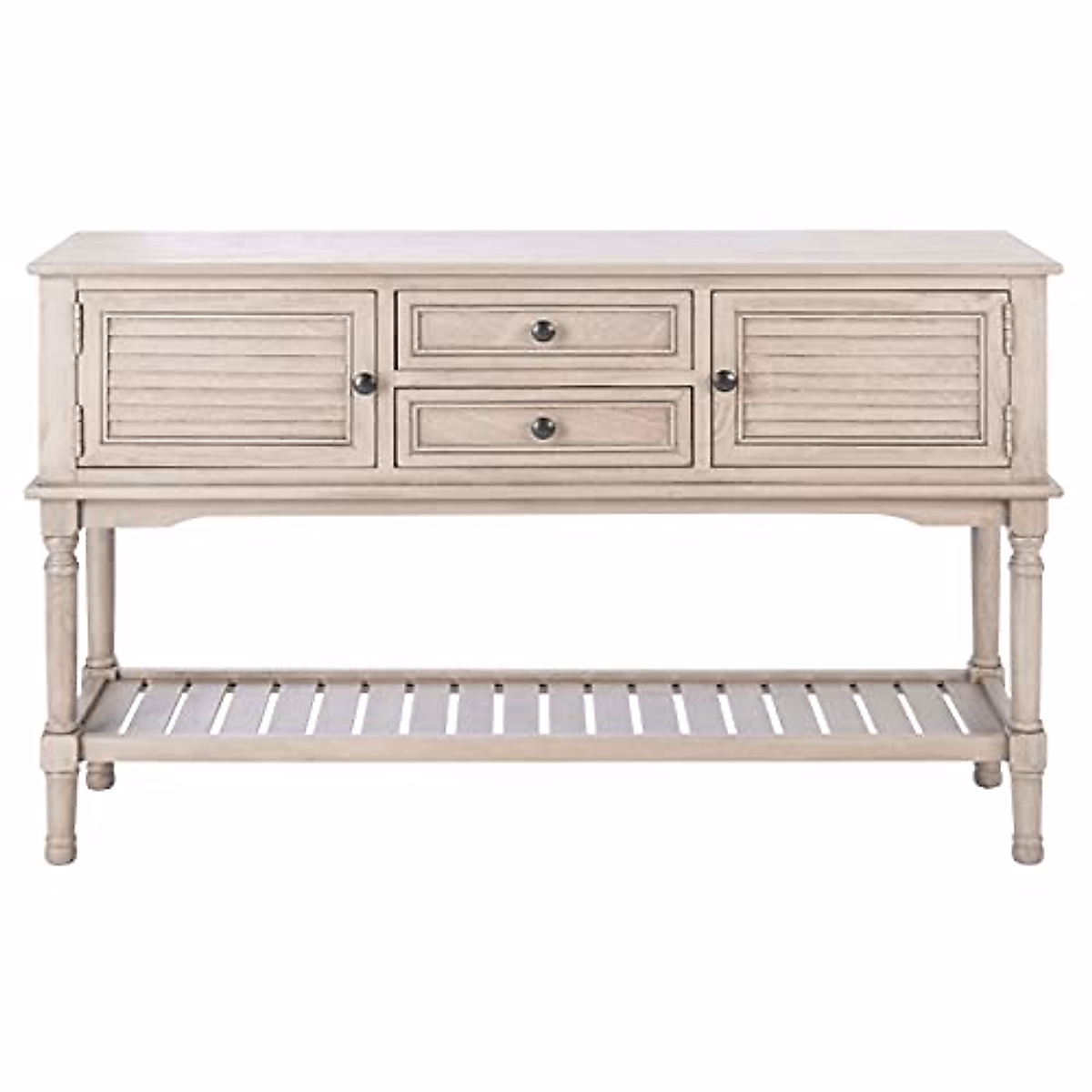 Safavieh Home Collection Tate Greige 2-Drawer Bottom Shelf 2-Door Console Table