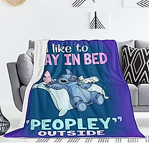 Cute Cartoon Throw Blanket Soft Lightweight Air Conditioner Blanket Plush Blanket for Sofa Couch Bed Home Decorative 50"x40"