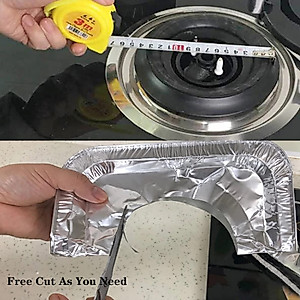 Waytiffer Gas Burner Liners (50 Pack) 8.5" Disposable Aluminum Foil Square Stove Burner Covers - Gas Range Protector Foil Liners to Catch Oil, Grease and Food Spills