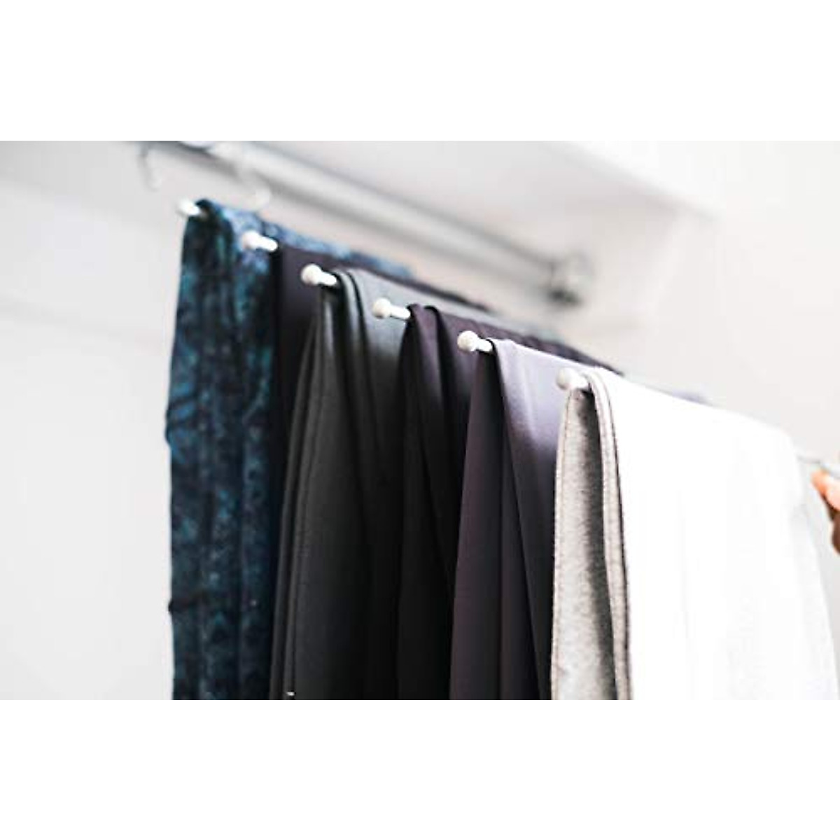 Jokari Set of 2 Non Slip 6 in 1 Space Saving Hangers for Leggings, Pants, Scarves and More. Maximize Storage, Hang Six Pairs Of Slacks, Jeans and Any Material Workout or Yoga Pants, and Won't Slip Off