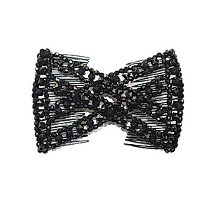 SimpleLif Combs Stretchable Double Hair Comb Twist Fountain Ponytail,Magic Hair Comb EZ Beaded Double Stretchy Delicate Elastic Women Clips Hairstyle,Random Color