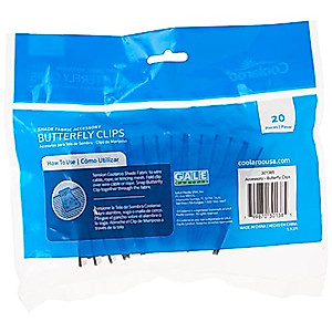 Coolaroo 301385 20Pc Butterfly Clips, 20-Pack, Black