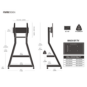 FITUEYES Design Corner TV Stand for 32 43 50 55 65 Inch TVs, Small Spaces Floor TV Stand Rolling TV Cart for LCD/LED Flat Curved Screens, Modern Living Room Television Stands, Eiffel Series, White