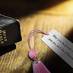 YUWANTR May You be Proud of The Work You Do, The Person You are and The Difference You Make Metal Bookmark Book Lover Gifts for Women Teens Students Friends Bookworm Readers Thank You Gift