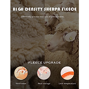 Gihuo Women's Fleece Sherpa Lined Crewneck Pullover Sweatshirt(03DarkGrey-M)