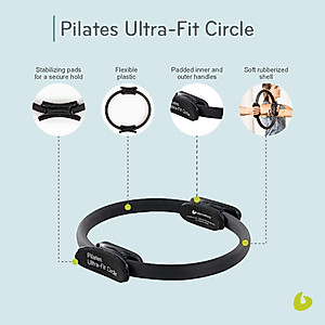 Balanced Body Ultra-Fit Circle, Pilates Ring Resistance Trainer, Upper-Body and Leg Workout Equipment, Leg Exercise Equipment, Pilates Equipment for Home or Studio Use, 15-Inch Diameter