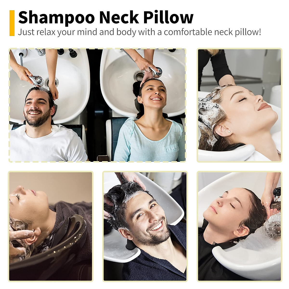 Shampoo Bowl Neck Cushion, AISEELY Neck Rest for Shampoo Bowl, Shampoo Neck Rest for Sink, Portable Shampoo Bowl Neck Rest for Salon Spa, Silicone Neck Rest Cushion with Curved Suction Cup