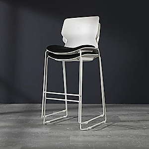 HON Basyx Contempo Guest Stool, 2 Pack, White/Black