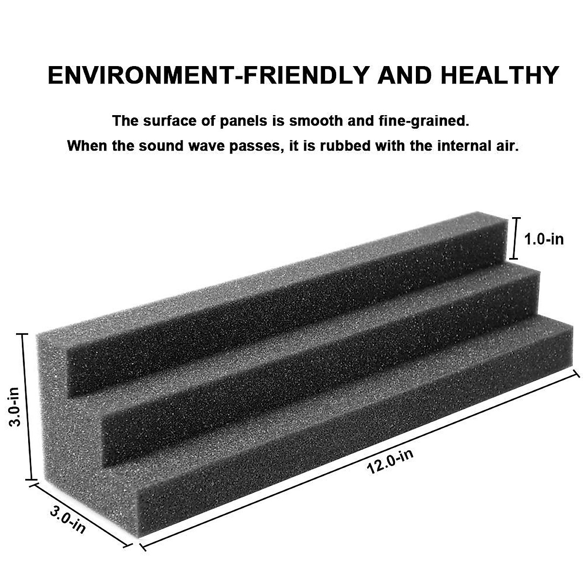 24 Pack Bass Traps Acoustic Foam Panels Sound Proof Padding 12" X 3" X 3", High Density Studio Foam for Corner Soundproofing Foam, Sound Proof Foam Panels Corner Block