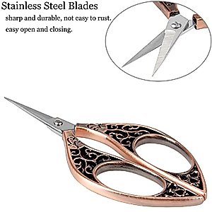 BIHRTC 4.4inch Sewing Crafting Scissors Small Sharp Pointed Tip Stainless Steel Scissors Little Scissors for Embroidery Cross Stitch Threading Needlework DIY Art Tool Handcraft Scissors