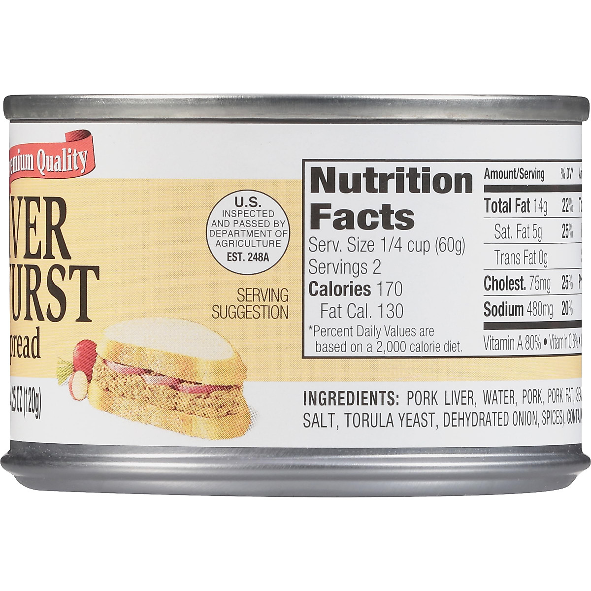 Underwood Liver Wurst Spread, 4.25oz Can (Pack of 6)