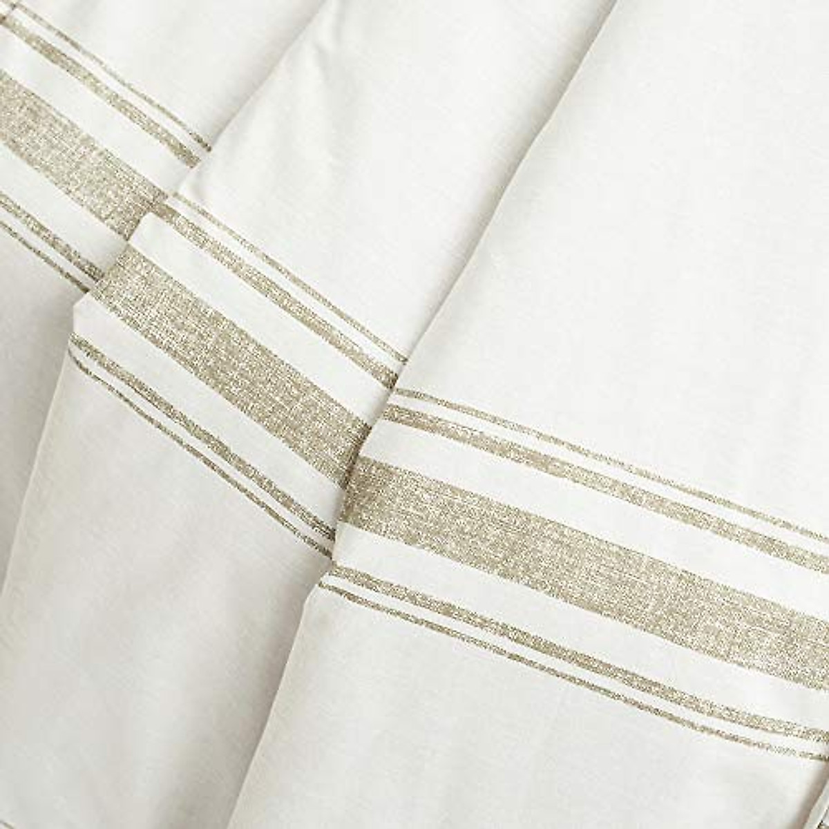 Lush Decor Farmhouse Stripe Reversible Throw, Single, 50" W x 60" L, Neutral - Classic Modern Rustic Charm - Cozy Soft Single Pinstripe Print Blanket