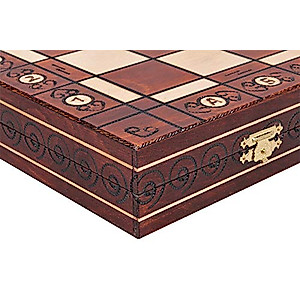 Chess and games shop Muba Dubrovnik 6EF Handmade Wooden Chess Set 21 Inch Board with Standard Plastic Wood Imitation Chessmen- Storage Box to Store All The Piece