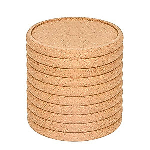 Cork Coasters for Drinks Absorbent Set 10 PCS, 3.9" Diameter