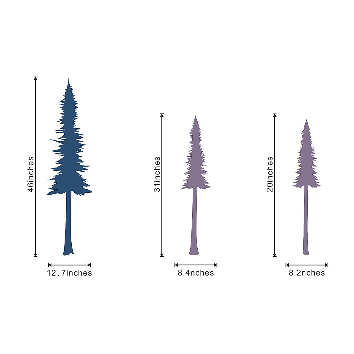 Large Pine Tree Wall Stickers Ever Green Tree Wall Decals Peel and Stick Forest Pine Tree Nursery Room Art Kids Room Bedroom Decoration