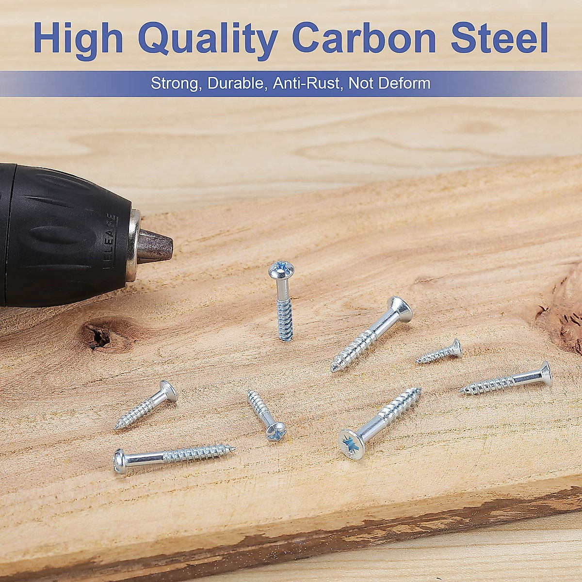 FARRAY Wood Screws Assortment Kit, 224pcs Galvanized Phillips Screws Set, Wood Screws, Assorted Screws, Screw Kit, Assorted Wood Screws, Screw Set Assortment