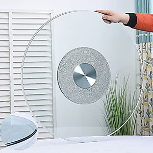 Turntable Large Tempered Glass Turntable Dining Table Turntable Tempered Glass Lazy Susan Turntable With Aluminum Alloy Bearing, Transparent,Smooth Rotation, Turntable Bearings Aluminium Alloy Swivel