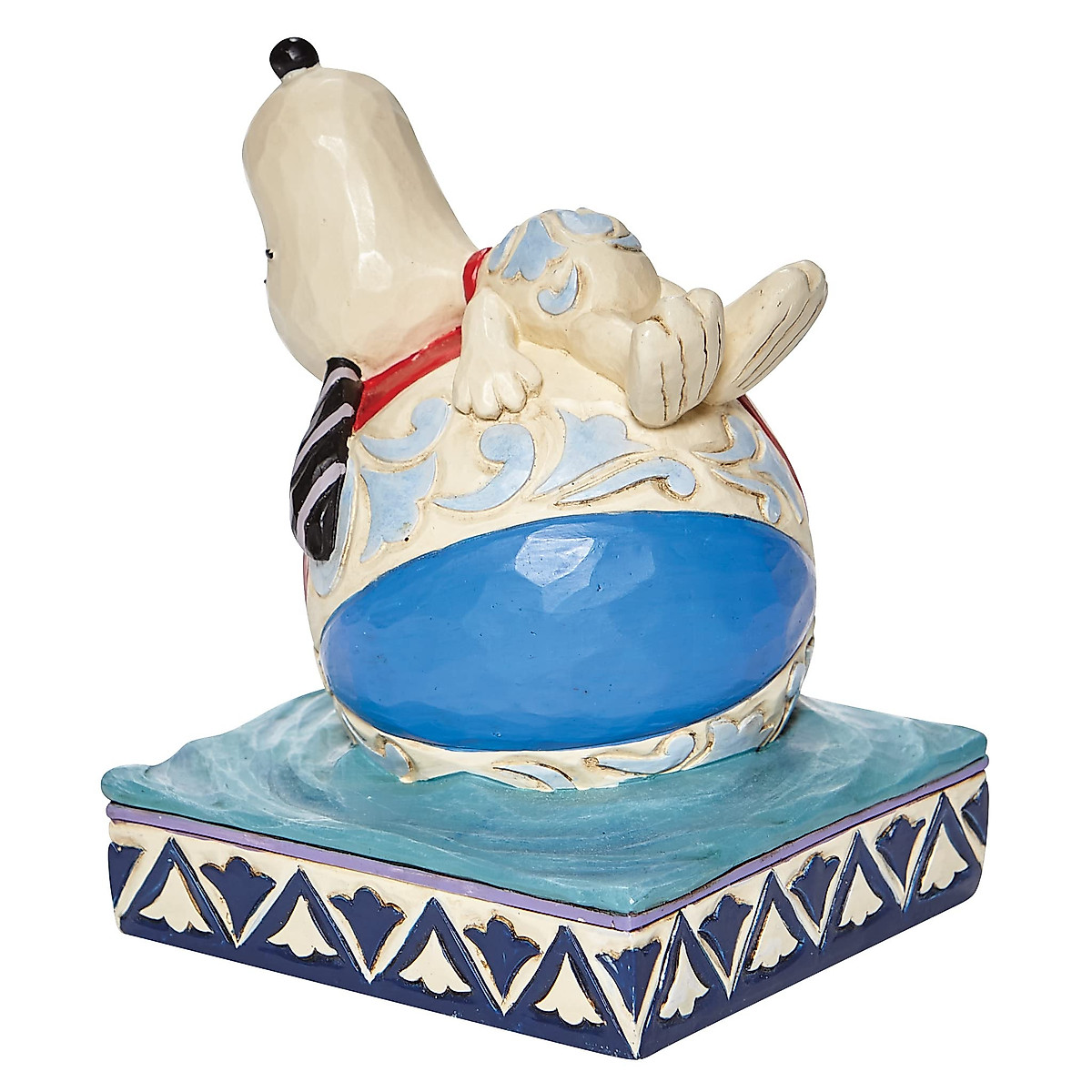 Enesco Peanuts by Jim Shore Snoopy Lounging on a Beach Ball Figurine, 4.625 Inch, Multicolor