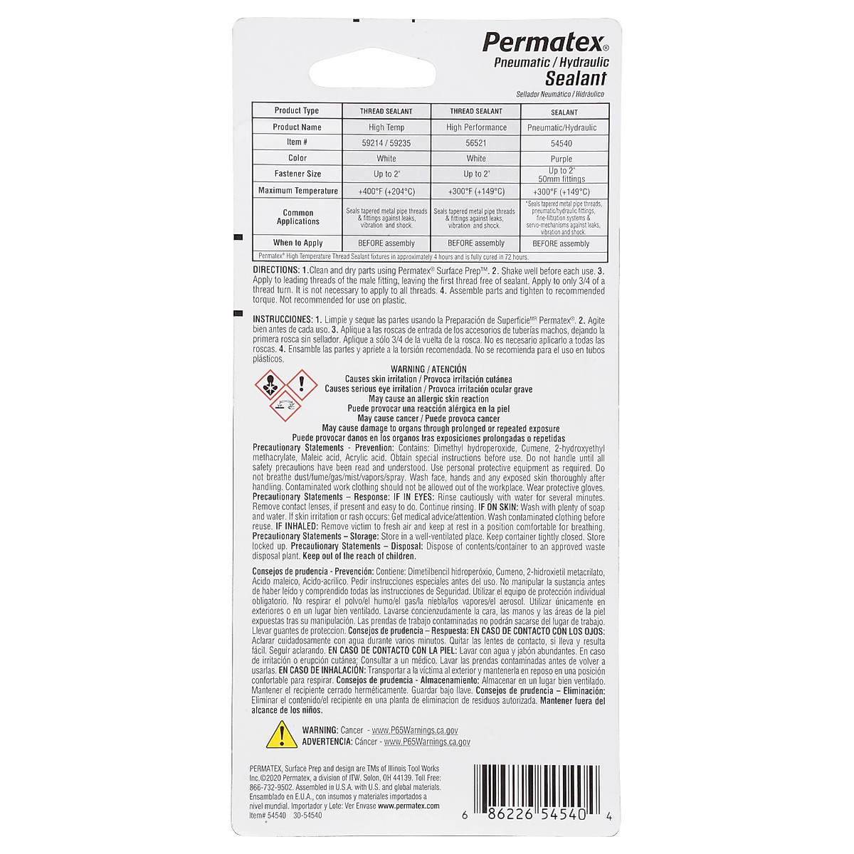 Permatex 54540 Pneumatic and Hydraulic Sealant - 1.22 oz.