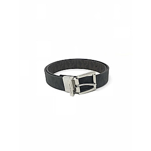 Michael Kors Logo Reversible Belt With Silver Buckle,Black/Brown,Large