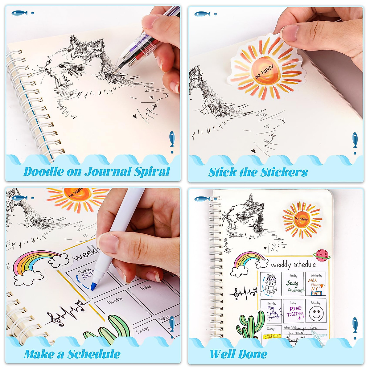 VERTOY DIY Journal Set for Girls Ages 8-12 - Kids Scrapbook Diary Journaling Kit for Writing, Ideas Birthday Gifts and Toys for 8 9 10 11 12 13+ Years Old, Teenage Kids