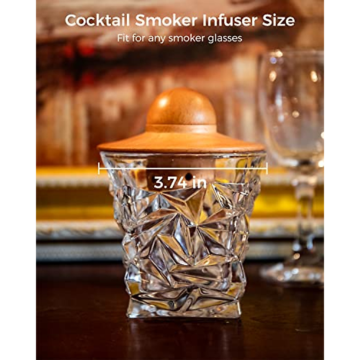 Whiskey Cocktail Smoker Kit with Torch - Beaisme Bourbon Drink Smoker Kit Old Fashioned Drink Infuser Kit with 4 Flavors Wood Chips Festival Gifts for Friends Husband Dad (No Butane)