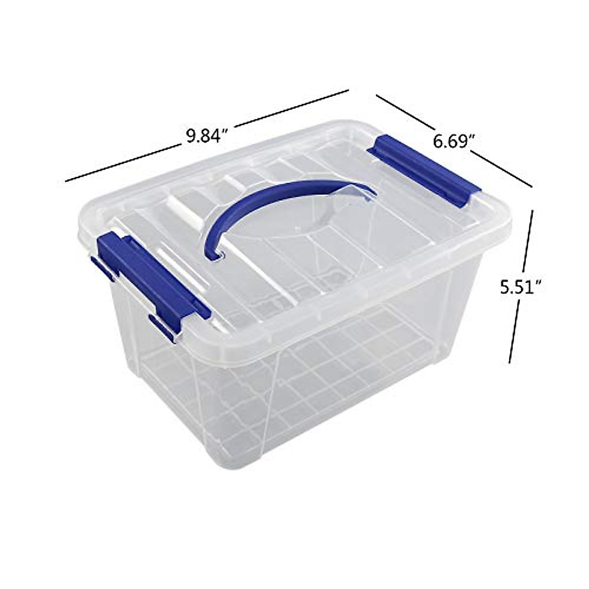 Rinboat 6 L Plastic Storage Bins, Clear, 2 Packs
