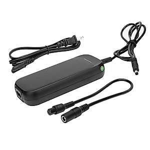 42V 2A Battery Charger Replacement 2 Plugs DC 2.1mm 1 Prong and 8mm 3 Prong Connector for 36V Lithium Battery, Power Supply Adapter 36 Volt Device