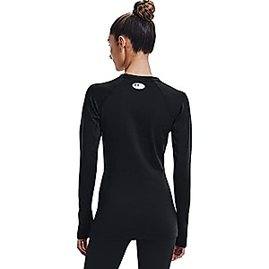 Under Armour Womens Authentics Long Sleeves Crew Neck T-Shirt, Black (001)/White, X-Large