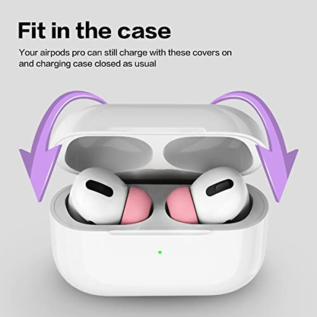 [4-Pairs] Ear Tips for Airpods Pro & Airpods Pro 2nd Generation Ear Tips (Silicone), WQNIDE Anti Slip Soft Silicone Airpods Pro Replacement Ear Tips Fit in The Charging Case (Black/White/Pink/Purple)
