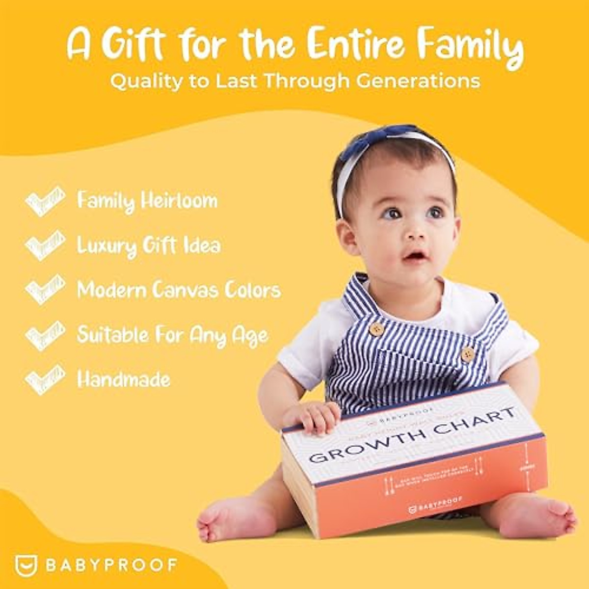 Growth Chart for Kids by Baby Proof - Measuring Height Chart and Kids Decor! Meaningful Memories Through Kid Size Chart Measurement. Leafy Growth Chart Ruler for Wall with Wooden Keepsake Box