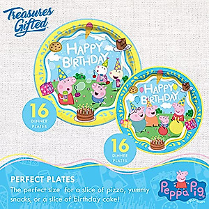 Treasures Gifted Officially Licensed Peppa Pig Birthday Party Supplies - Serves 16 Guests Ultimate Set Peppa Pig Party Supplies, Peppa Pig Decorations, Peppa Pig Backdrop, Peppa Pig Cake Topper & More