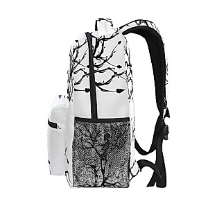 Backpack Black Day Of The Dead Skull Pattern Adults School Bag Casual College Bag Travel Zipper Bookbag Hiking Shoulder Daypack for Women Men