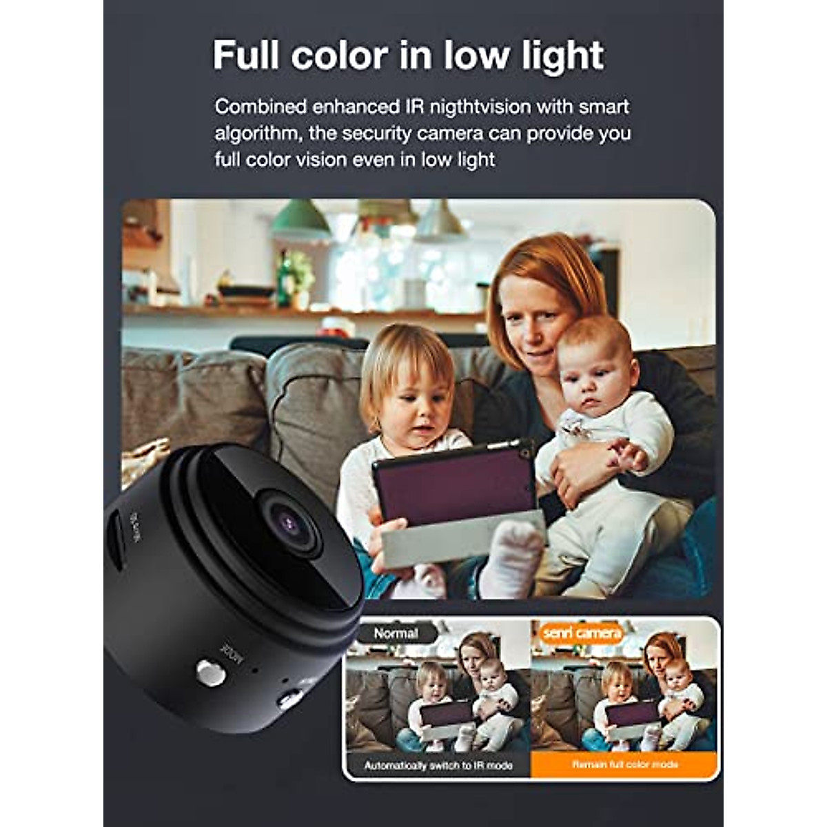 senri Mini Security Camera, 1080P HD WiFi Home Indoor Outdoor Camera for Baby/Pet/Nanny, IP Camera Remote Viewing for Security with iOS,Android Phone APP
