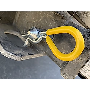 MaxxHaul 50565 3 Pack Trailer Hitch Pin & Clip with Rubber-Coated Vinyl Yellow Grip, 5/8" Diameter, Fits 2" Receiver