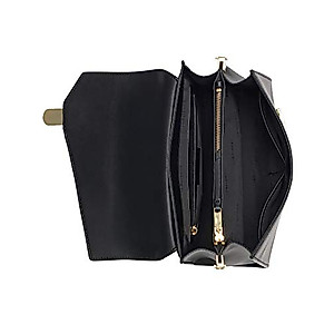 Calvin Klein Iris Hermine Leather Top Handle Satchel, Black/Gold