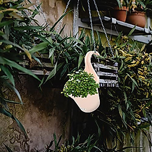 Happyyami Single Hook Hanging Basin pots for Outdoor pots for Indoor Plants Hanging Plant Holders Railing Planter Hanging Baskets for Plants Outdoor Fence Hanging Rail pp Resin Flowers