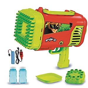 Miraculous Ladybug - Ultimate Bubble Blaster, 80 Holes Automatic Bubble Machine for Kids with Colorful Lights, Bubble Solution and Replacement Head, Bubble Blower for Kids Summer Activities (Wyncor)
