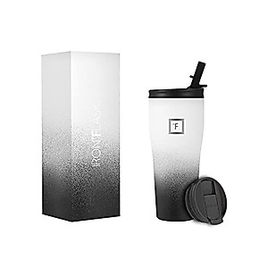 IRON °FLASK Rover Tumbler 2.0-32 Oz 2 Lids Vacuum Insulated Stainless Steel Bottle, Modern Double Walled, Drinking Cup Simple Thermo Travel Mug, Hydro Water Metal Canteen Winter White