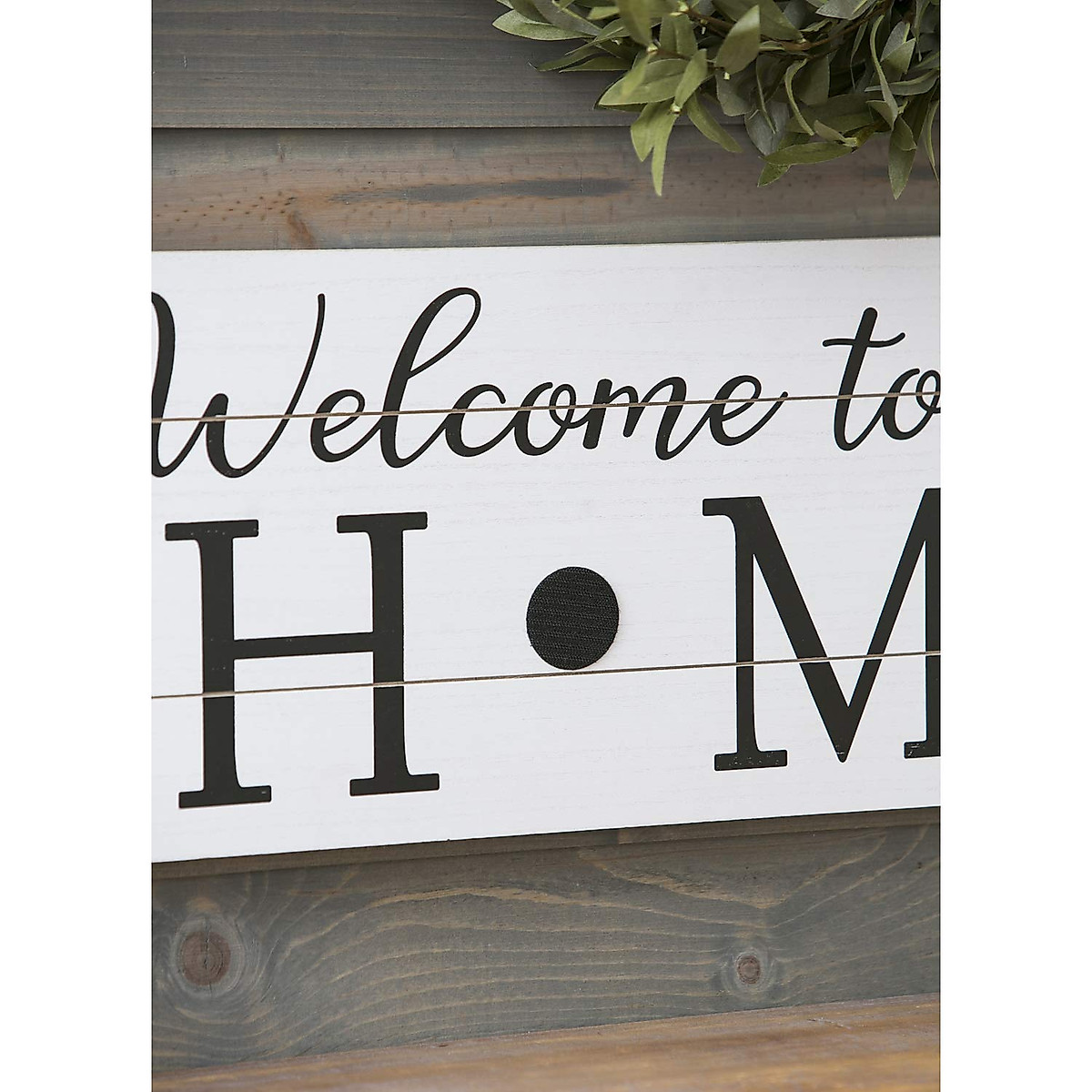 Welcome to our Home Interchangeable Wood Sign | 10 pieces for all Holidays and Seaons | Rustic Farmhouse Wall Art Decor | 28 Inches x 11 Inches