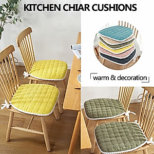 ETULLE Dining Chair Cushions Set of 6 with Ties, Seat Cushions for Kitchen Chairs 6 Pack, 16x20 Chair Cushion for Dining Room Non Slip, Washable Detachable Kitchen Seat Pads Grey
